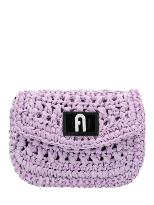 Furla 1927 Raffia Shoulder Bag - Purple