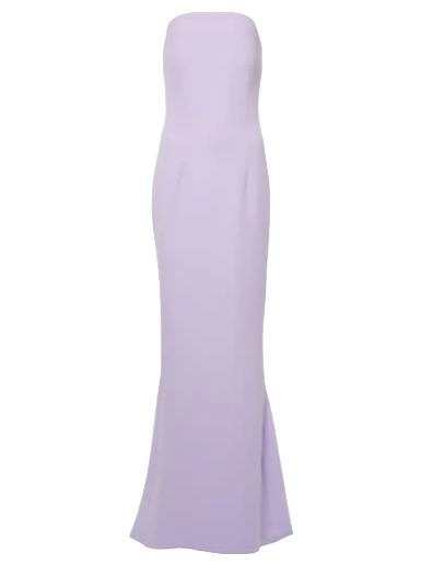 SAFIYAA LONDON Strapless Crepe Gown With Back Zipper - Purple