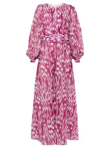 ERES Tornado Balloon Sleeve Maxi Dress With Printed Design - Pink