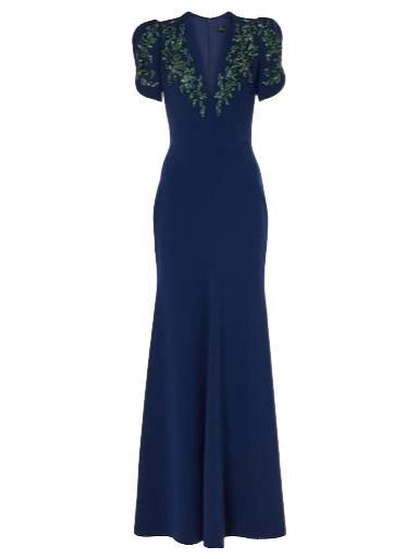 Jenny Packham Embellished Gown - Blue