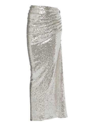 Maticevski Luna Draped Sequin Maxi Skirt - Gray