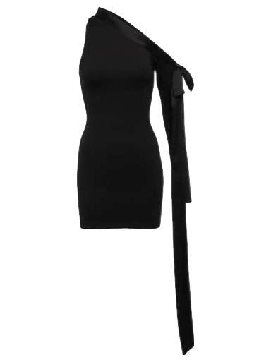 David Koma One-shoulder Satin Mini Dress - Black
