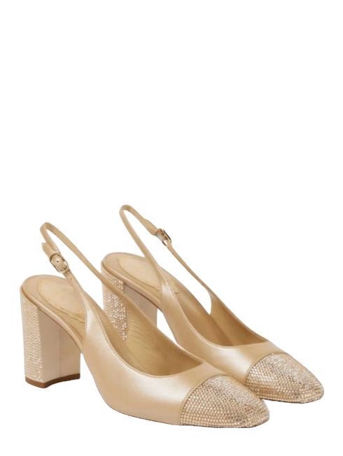 Rene Caovilla Embellished Leather Slingback Pumps - Nude