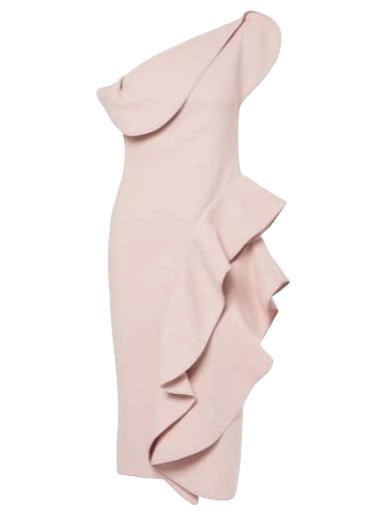 Maticevski Rhythm Ruffled One-shoulder Midi Dress - Pink