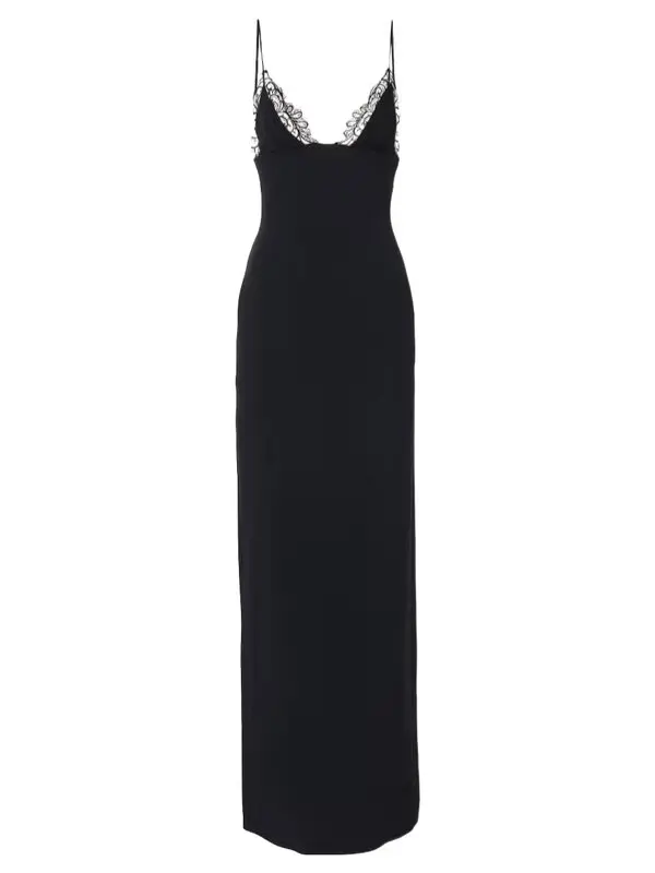 David Koma Lace-trimmed Gown - Black