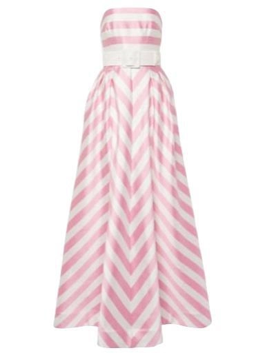 Rebecca Vallance Jocelyn Striped Satin Gown - Pink