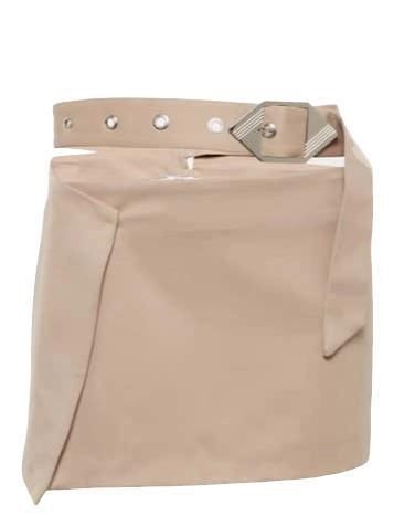Attico Wrap Skirt With Detachable Belt - Nude