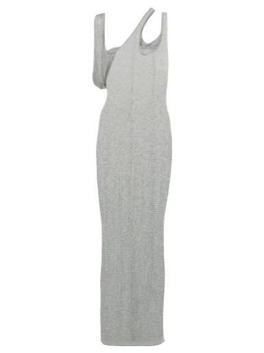 Attico Embellished Jersey Midi Dress - Gray