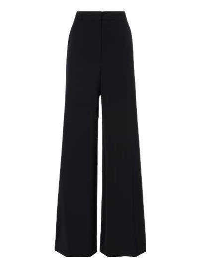 Stella McCartney High-rise Wool-blend Wide-leg Tailored Trousers - Black