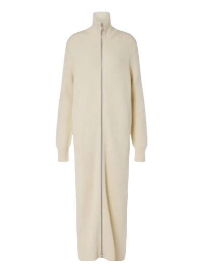 JIL SANDER Wool Knit Zip-up Cardigan - Nude