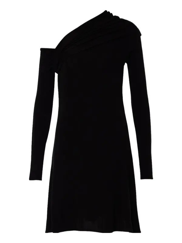 COURREGES Twist One-shoulder Cropped Dress - Black