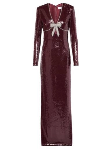 Rebecca Vallance Sequined V-neck Gown - Brown