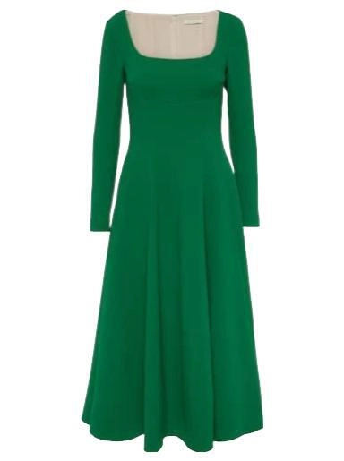 EMILIA WICKSTEAD Kylee Crêpe Midi Dress - Green