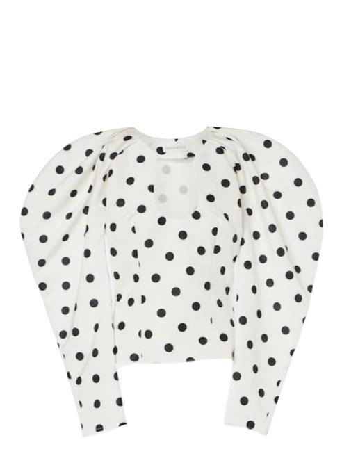 Nina Ricci Polka Dot Taffeta Top - White