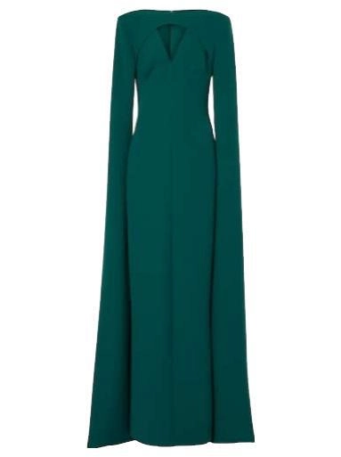 SAFIYAA LONDON Openwork Crepe Gown - Green