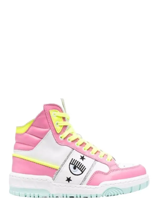 CHIARA FERRAGNI Bold Eye High-top Sneakers - White