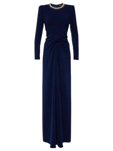 Jenny Packham Embellished Crepe Gown - Black