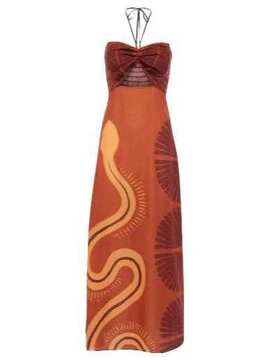 Johanna Ortiz Printed Cotton Maxi Dress - Brown
