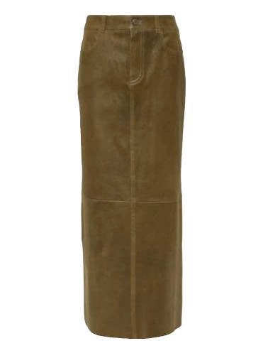 Stouls Beth Leather Midi Skirt - Brown