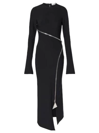 Attico Zip-up Jersey Midi Dress - Black