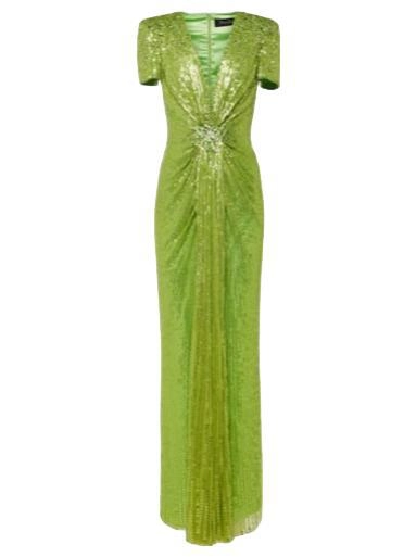Jenny Packham Momoka Sequined Tulle Gown - Green