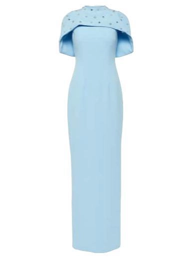 SAFIYAA LONDON Embellished Cape Gown - Blue