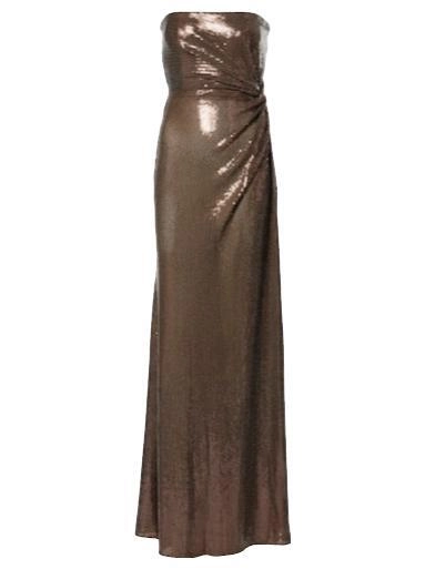 Alex Perry Sequined Gathered Gown - Brown