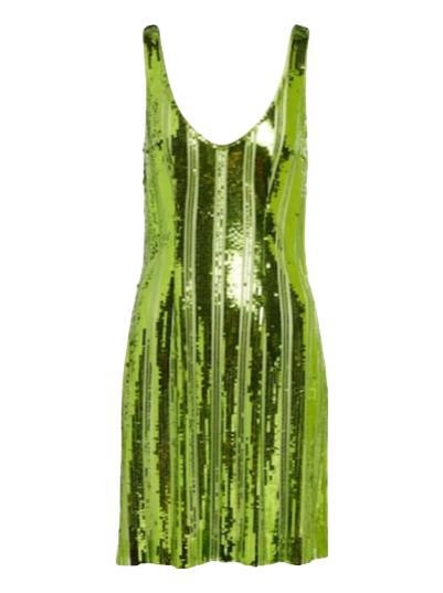 Galvan Embellished Sequin Mini Dress - Green