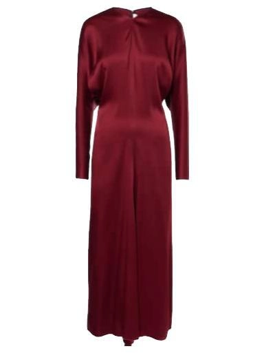 Victoria Beckham Draped Crêpe Satin Midi Dress - Red