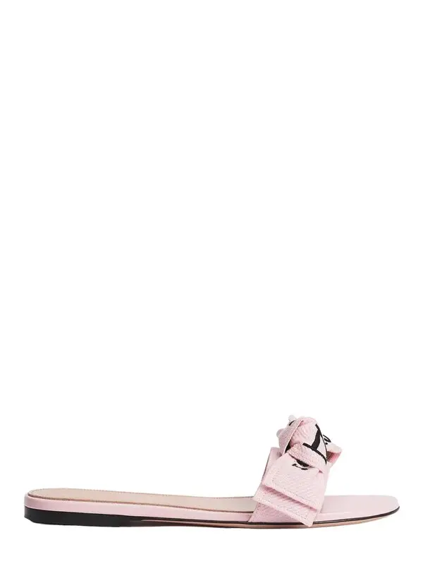Dior Embroidered Ribbon Slides - Pink