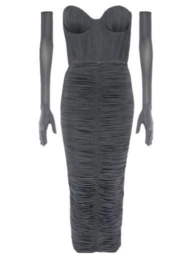 Alex Perry Crystal-embellished Ruched Jersey Midi Dress - Black