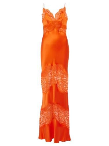 Rebecca Vallance Adira Lace-trimmed Silk Satin Slip Dress - Red