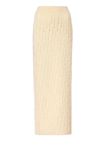 Galvan Embellished Jersey Maxi Skirt - Nude