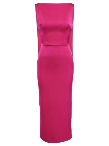 Alex Perry Sleeveless Draped Satin Crepe Midi Dress - Pink