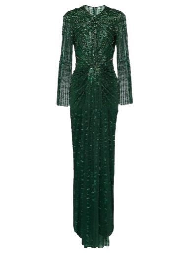 Jenny Packham Anja Sequined Gown - Green