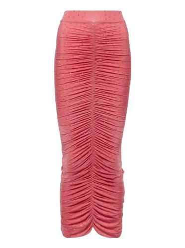 Alex Perry Embellished Ruched Jersey Maxi Skirt - Red
