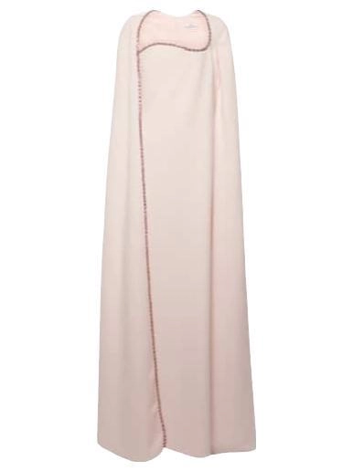 SAFIYAA LONDON Mattia Caped Embellished Crêpe Gown - Pink