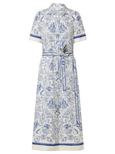 Simkhai Audria Printed Linen-blend Shirt Dress - White