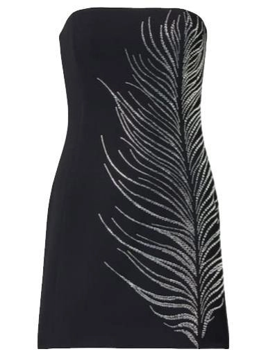 David Koma Crystal-embellished Cady Mini Dress - Black