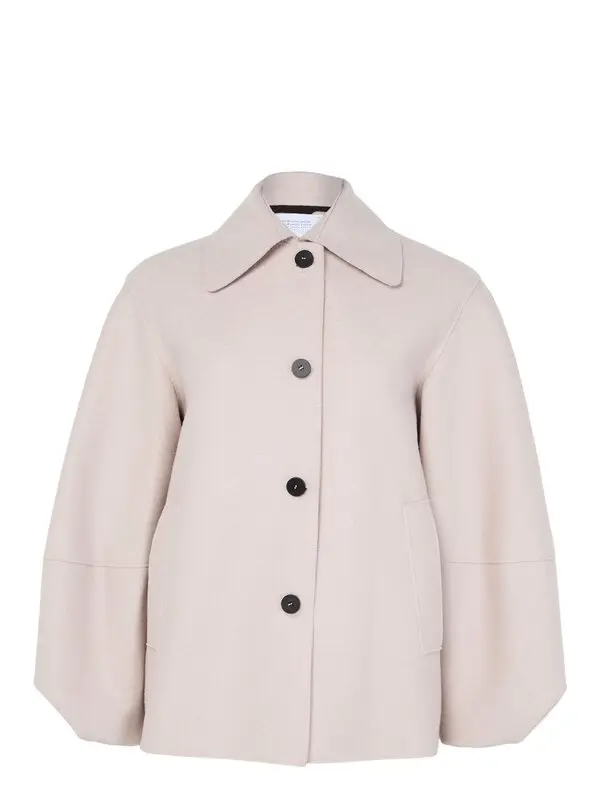 Harris Wharf London Puff-sleeved Cropped Jacket - Beige