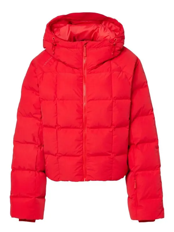 Cordova Oza Quilted Down Ski Jacket With Drawstring Hood - Red
