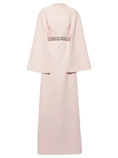 SAFIYAA LONDON Harper Embellished Caped Gown - Nude