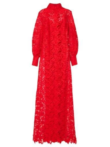 SAFIYAA LONDON Salma Lace Belted Shirt Dress - Red