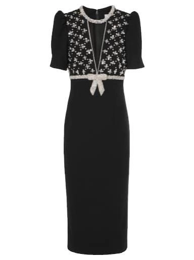 Rebecca Vallance Nicky Hilton Arianna Embellished Midi Dress - Black