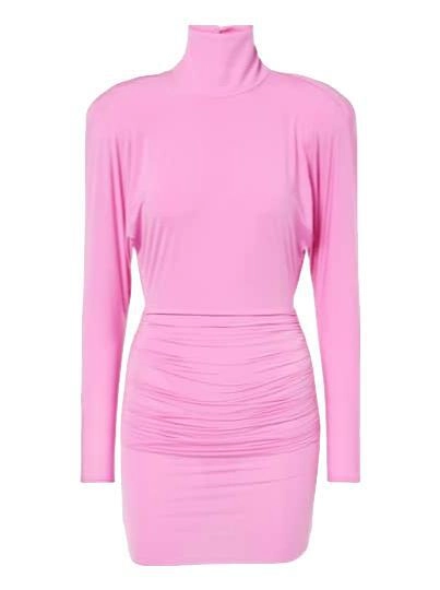 Alex Perry Draped Jersey Minidress - Pink