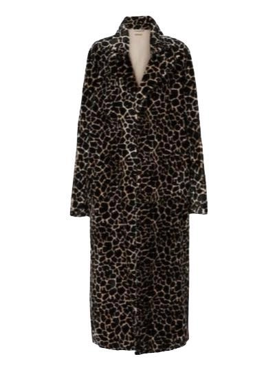 Dodo Bar Or Leopard-print Shearling Coat - Black