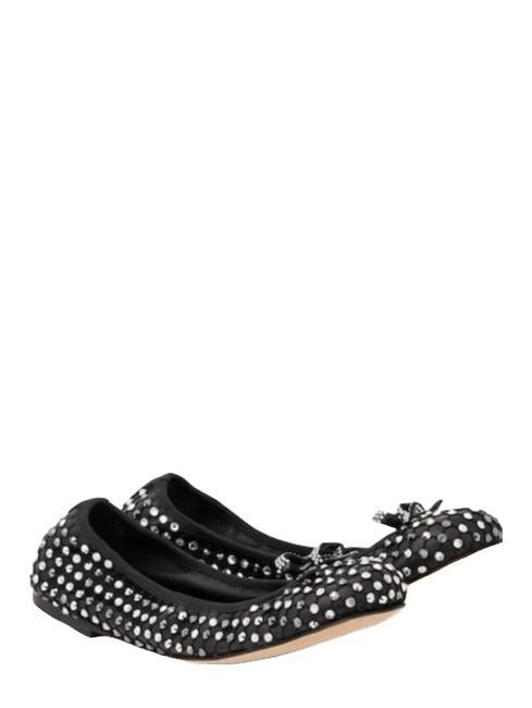 Rene Caovilla Embellished Leather Ballet Flats - Black