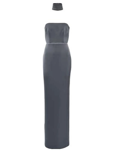 Alex Perry Crystal-embellished Satin Gown - Black