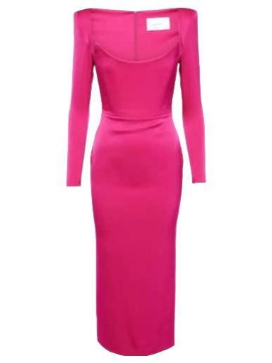 Alex Perry Crêpe Satin Midi Dress - Pink