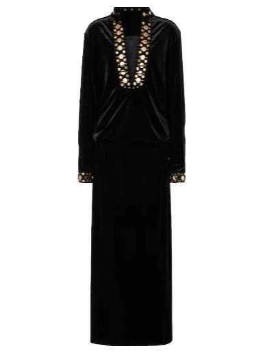 Dodo Bar Or Embellished Velvet Maxi Dress - Black